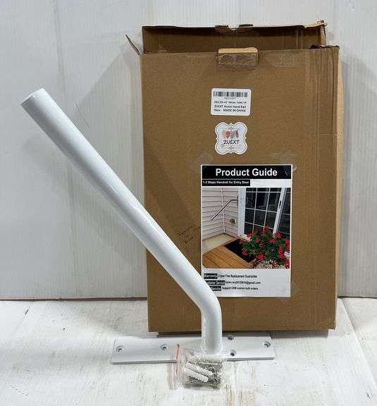 16" Stainless steel 1-3 step handrail in oil-rubbed white finish, wall ...