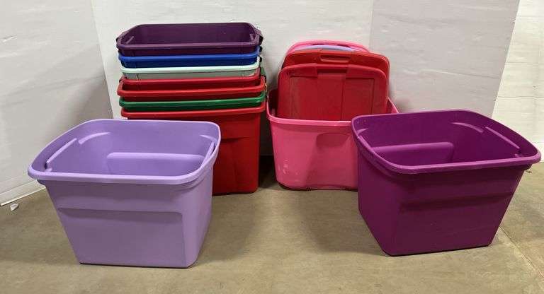 (10) Large storage tubs, with locking lids, comes in various colors, up ...