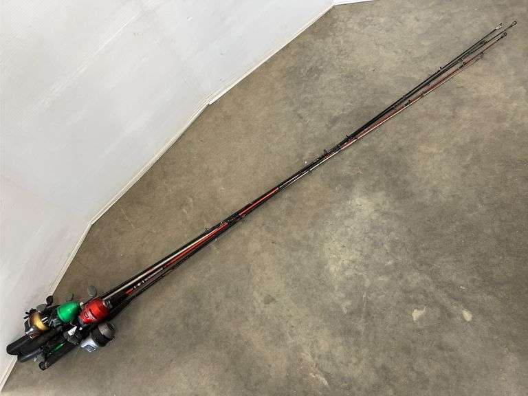 (5) Rods and reels, include: Sling SHot rod and reel, 66", excellent ...