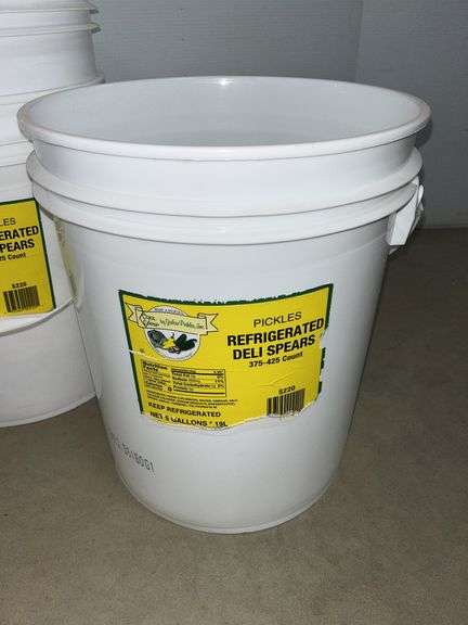 (5) Empty 5-gallon pickle buckets - Albrecht Auction Service