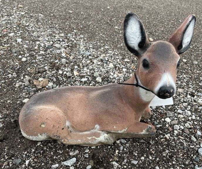Concrete fawn, 14"L x 12"H - Albrecht Auction Service