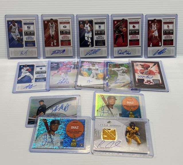 (14) On-card autographs, include: 6- Basketball, 6- Baseball, and 2 ...