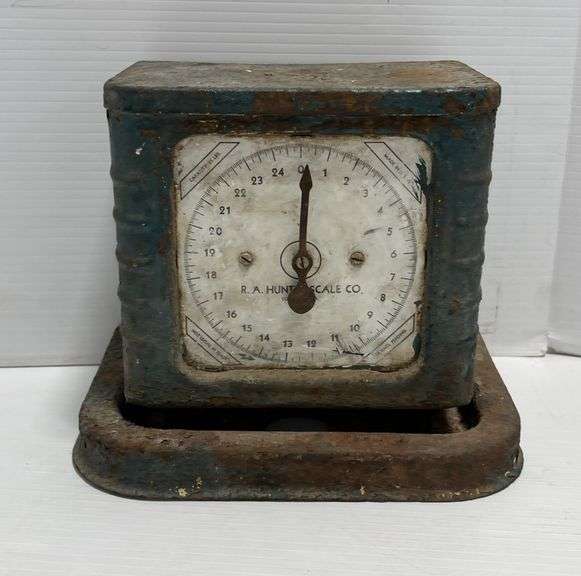Vintage 1930's R.A. Hunter Scale, made in the USA, 25 lb. capacity, 5"W ...