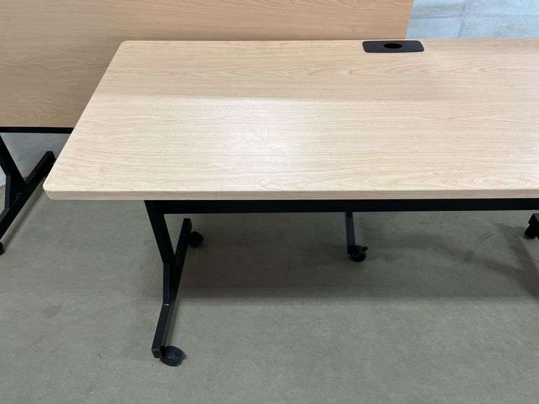 (2) Learniture study desks/tables, 24"W x 60"L x 29 1/2"H, has flip-top ...