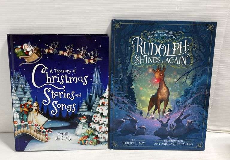 (40) Hardcover childrens reading books, include: Rudolph Shines Again ...