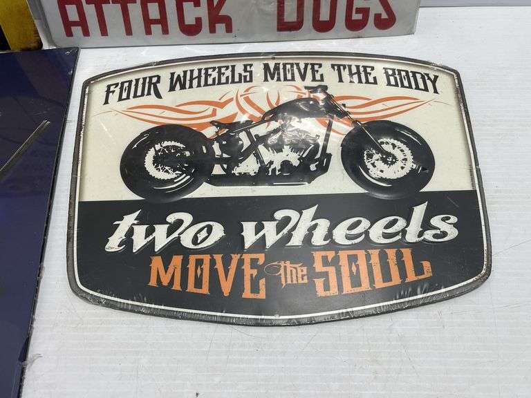 (4) Old styler modern metal signs, 12"W - Albrecht Auction Service