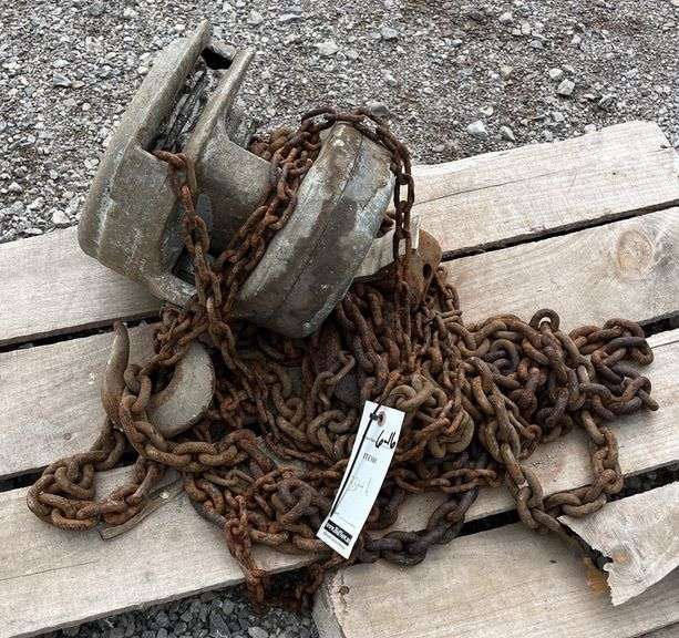 Heavy duty chain fall, works - Albrecht Auction Service