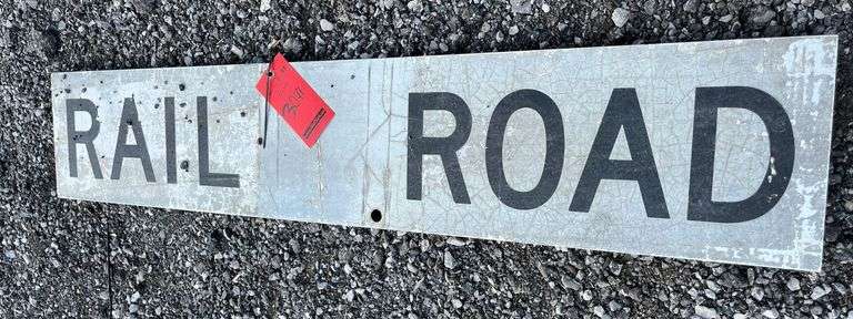 Railroad crossing sign, retired, aluminum, 48" x 9", used - Albrecht ...