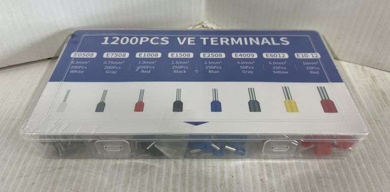 (1,200) Piece single-box VE tubular crimp terminal kit, cable ...