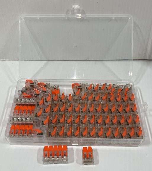 75-Piece lever wire connector assortment kit, 28-12 AWG, push-in ...