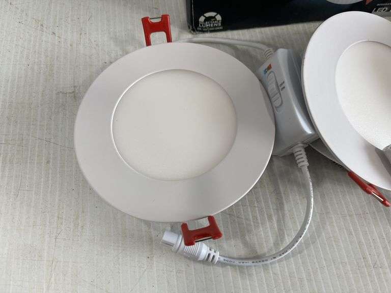 (4) Pack of commercial electric canless recessed LED light kits ...