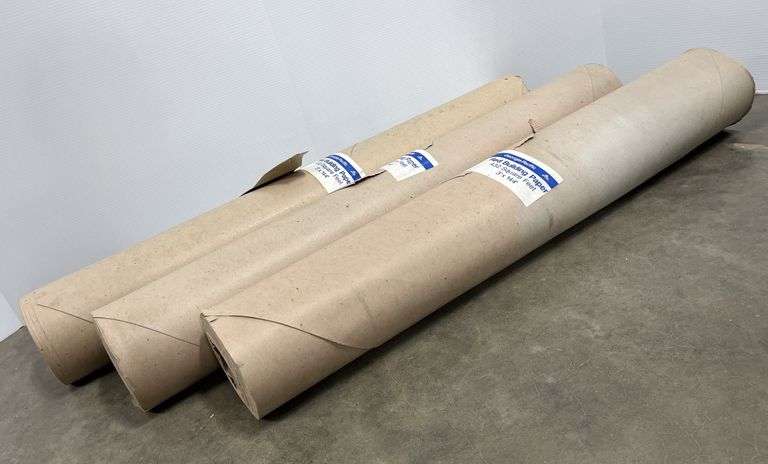 (3) Rolls of Georgia Pacific red building paper, 3" x 144' rolls, 432 ...