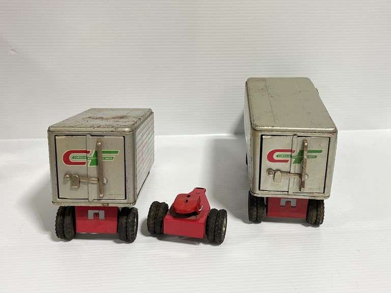 (2) 1960s Consolidated Freightways White Freightliner steel friction ...
