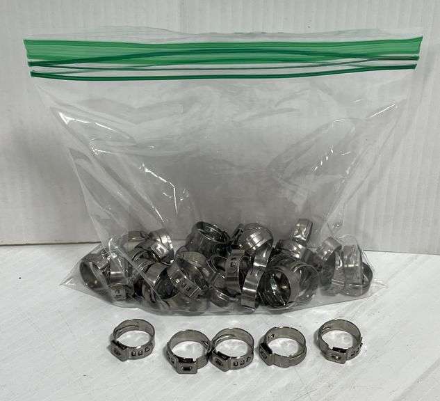 40-Piece stainless steel PEX clamp cinch rings, 1/2" crimp pinch ...