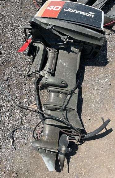 Johnson 40 HP outboard boat motor, untested, as is - Albrecht Auction ...