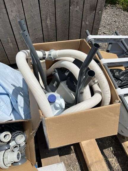 BestWay Steel Pro 15' x 48" round metal steel frame pool, Intex 28067E ...