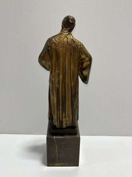 19th Century antique bronze sculpture on marble base, called "Nathan ...