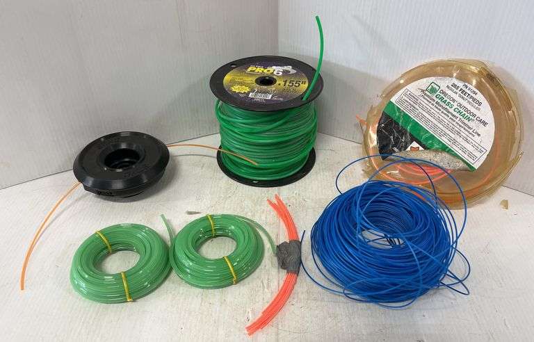 Various sizes of trimmer line, including: New STIHL string trimmer head ...