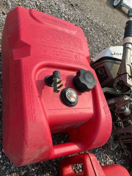 Johnson 6HP boat motor and (2) Boat gas tanks, not working, as is ...