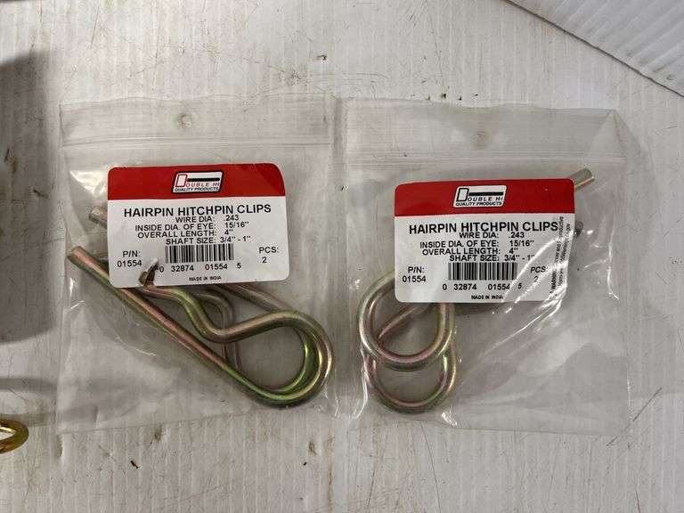 (2) 6" Clevis pins and (2) bags containing 4-pin for clevis pin, black ...