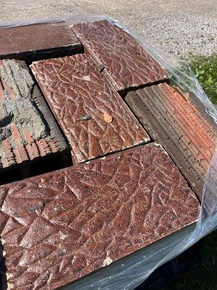 Pallet full of very old fancy blocks, each- 8 1/2" x 8 1/2" x 16 ...