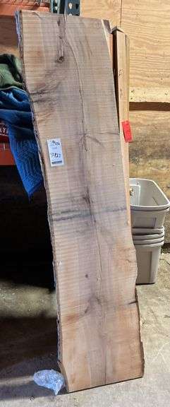 Sugar Maple board, live edge, rough sawn, 17" to 19"W x 1 1/2"Thick, 79 ...