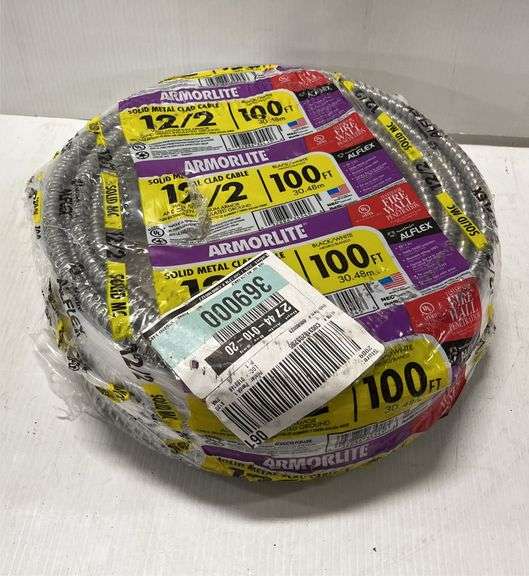 12/2 MC flexible wire, 75', used - Albrecht Auction Service