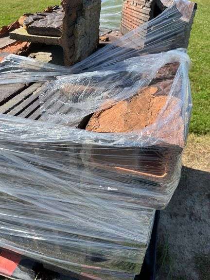 Pallet full of very old fancy blocks, each- 8 1/2" x 8 1/2" x 16 ...