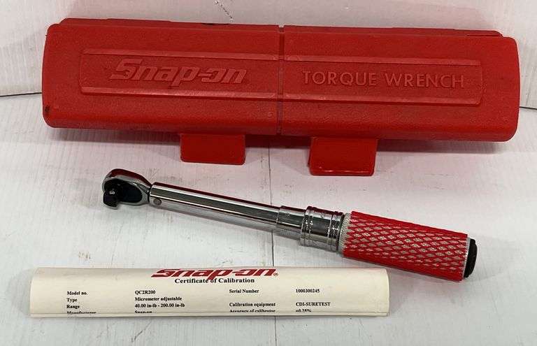 Snap-On 3/8 drive torque wrench, model #QC2R200, micrometer adjustable ...