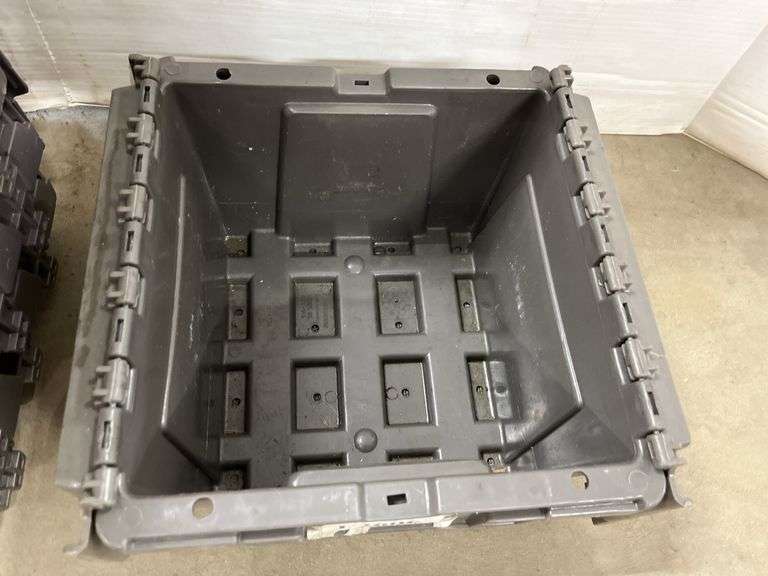 (7) Heavy duty storage boxes, 10" x 10", good - Albrecht Auction Service