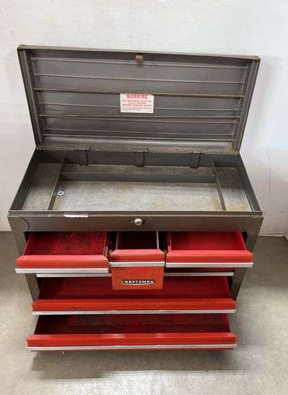 Older Craftsman tool box, heavy duty, 26"W x 12"D x 19"H, all drawers ...