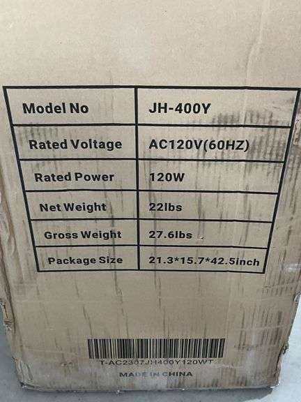 Air cooler, JH-400Y, 40"H, NIB - Albrecht Auction Service