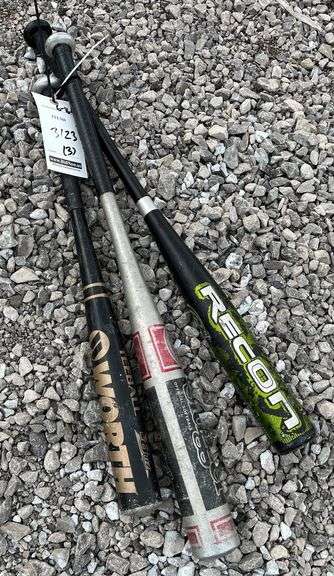 (3) Aluminium bats, 30"L - Albrecht Auction Service