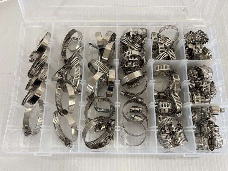 100-Piece stainless steel hose clamp assortment kit, multiple universal ...