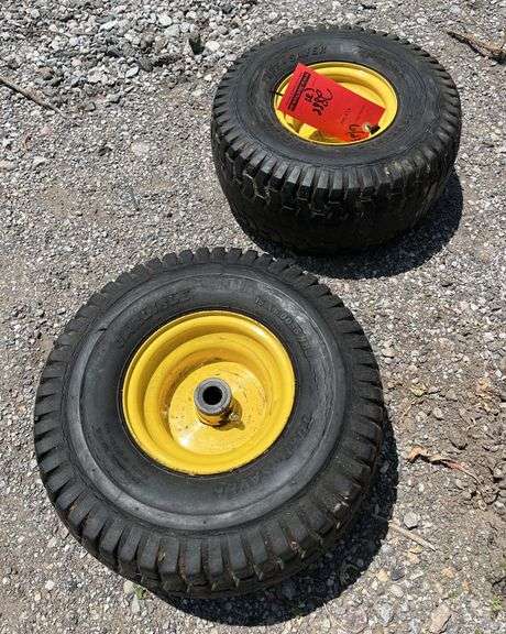 (2) Lawn mower wheels/tires, 15x6.00-6NHS, solid, work well - Albrecht ...