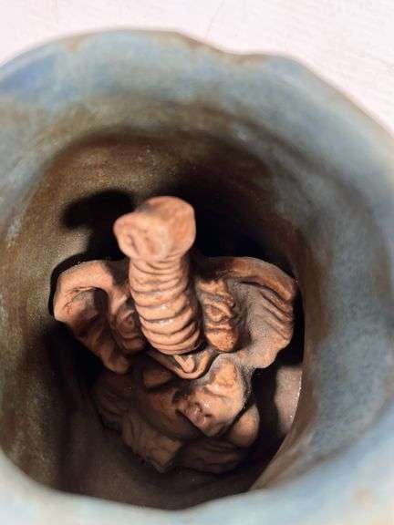 1971 Rumph hangover cup, elephant figurine on the inside, 5 1/2"H, no ...