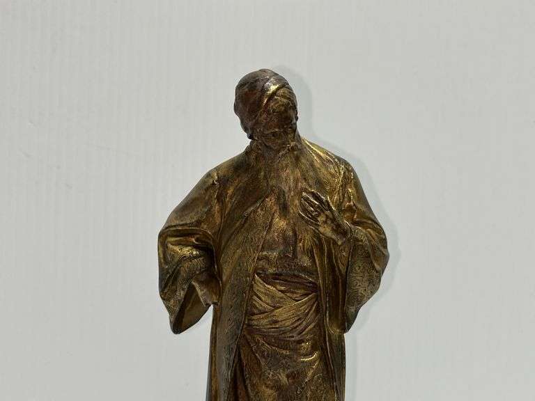 19th Century antique bronze sculpture on marble base, called "Nathan ...