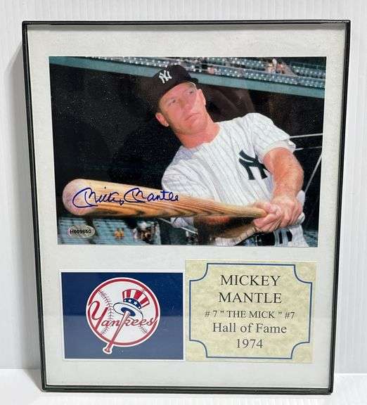 Mickey Mantle autographed plaque with CoA, 8"W x 10"H - Albrecht ...