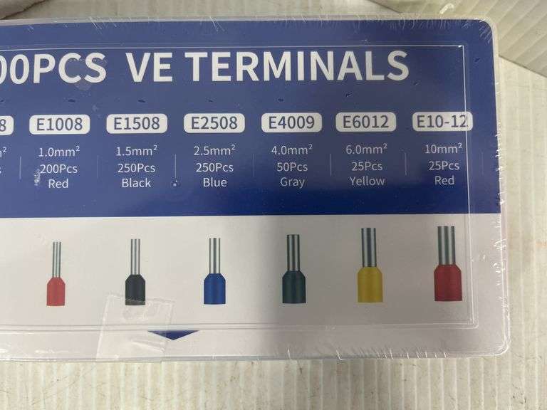 (1,200) Piece single-box VE tubular crimp terminal kit, cable ...