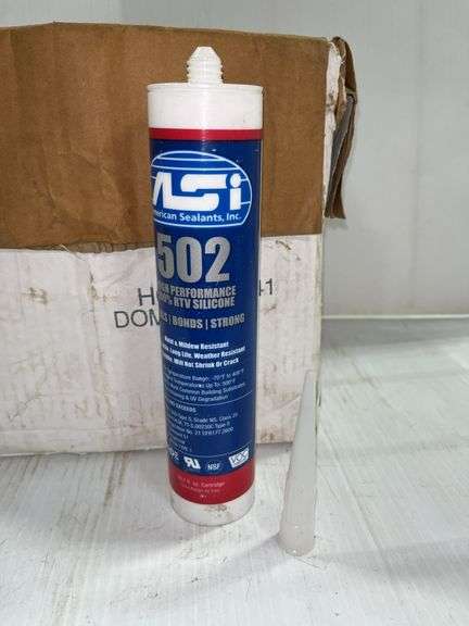 (24) 10.2 oz. tubes of ASI 502 High Performance 100% RTV silicone, new ...