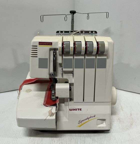 Surge white Speedylock sewing machine, 10"L, missing power cord, unable ...
