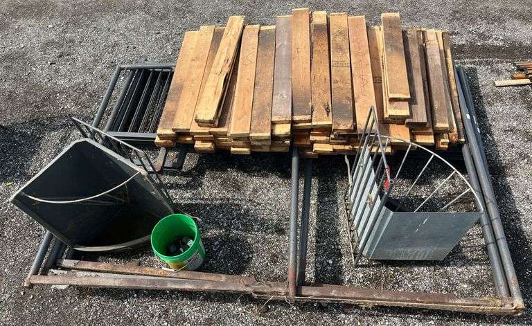 Horse stalls: (2) Stall fronts with swing-out feeders, (3) Stall sides ...