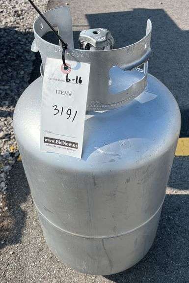 30 lb. Propane tank, half full, 24"H - Albrecht Auction Service
