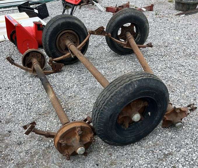 (3) Trailer axles, 65" backing plate to backing plate, 55" center of ...