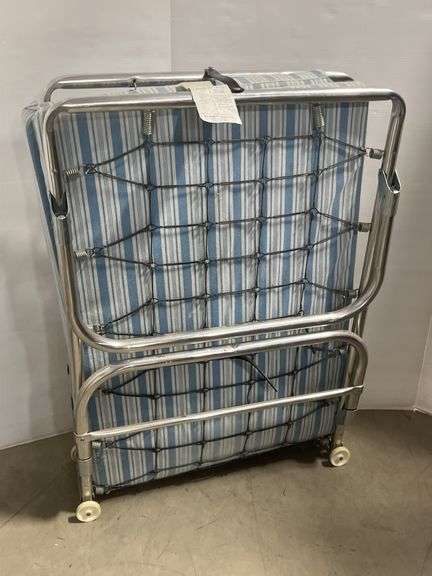 Fold-up cot, 24"W, good - Albrecht Auction Service