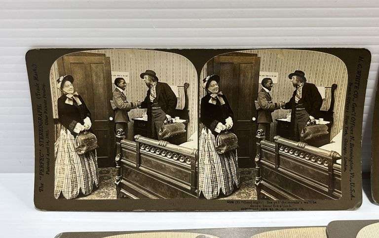 (9) Antique stereograph cards, 7" x 3 1/2" - Albrecht Auction Service