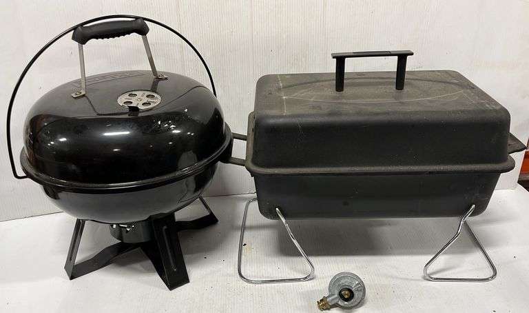 Portable grills, gas and charcoal, 16"W x 14"H, both work well ...