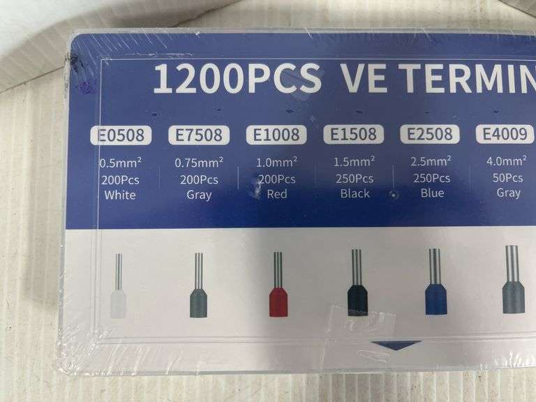 (1,200) Piece single-box VE tubular crimp terminal kit, cable ...