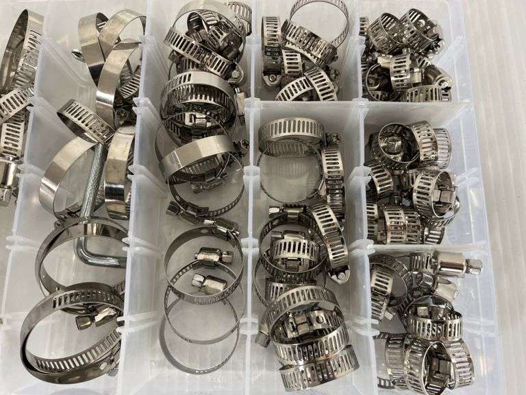 100-Piece stainless steel hose clamp assortment kit, multiple universal ...