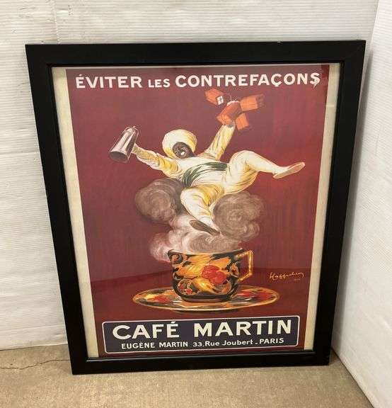 Cafe Martin Print, 27" x 33", frame wear - Albrecht Auction Service